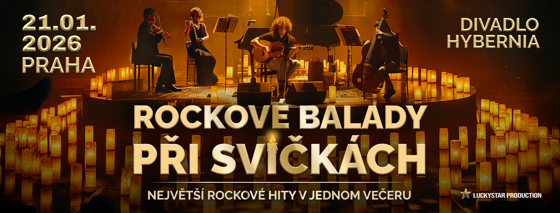 Rock Ballads by Candlelight - Theatre Hybernia Prague