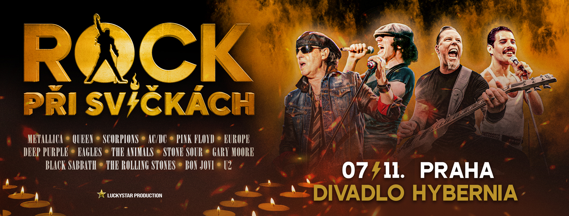 ROCK – hudba při svíčkách - Divadlo Hybernia